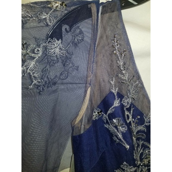 Marchesa | Dresses | Marchesa Notte Blue Ombre Floral Embroidered ...